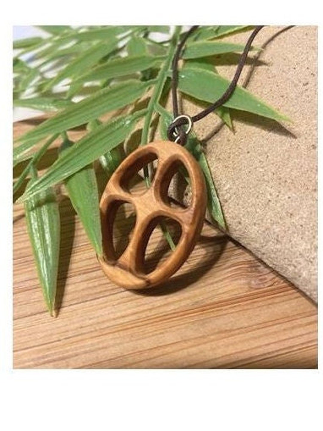 Olive Wood Cross Necklace for Men, Chunky Cross Wood Peace Sign, Adult ...