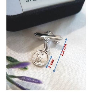 Guardian Angel Sterling Silver Medal Pin,sterling Bar Pin,baby and ...