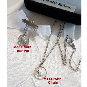 Guardian Angel Sterling Silver Medal Pin,sterling Bar Pin,baby and ...