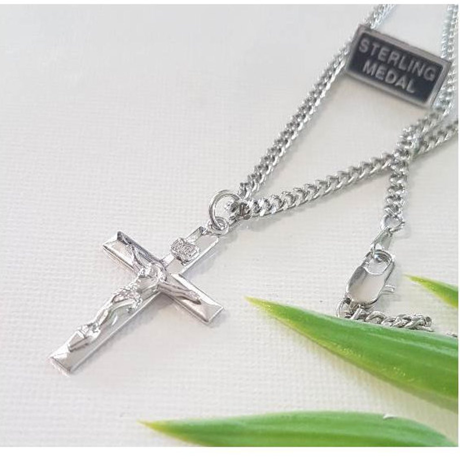 Sterling Silver Solid Crucifix Pendant/chapel Sterling Crucifix ...