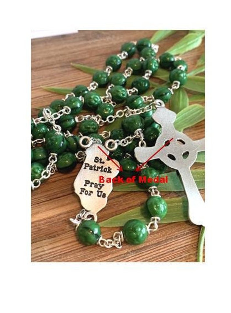 Celtic Rosary, St Patrick Rosary, Green Celtic Cross, Irish Claddagh ...