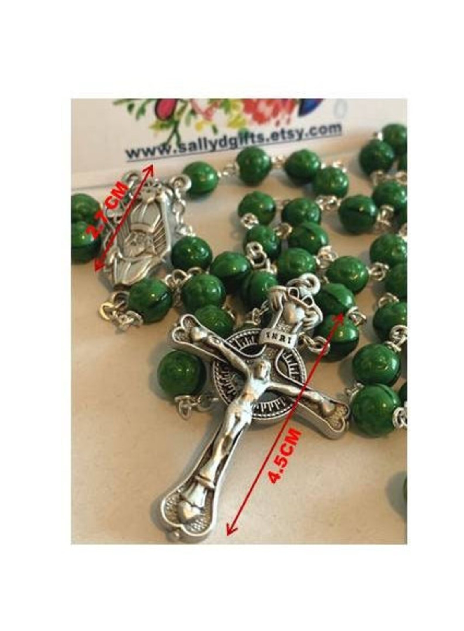 Celtic Rosary, St Patrick Rosary, Green Celtic Cross, Irish Claddagh ...