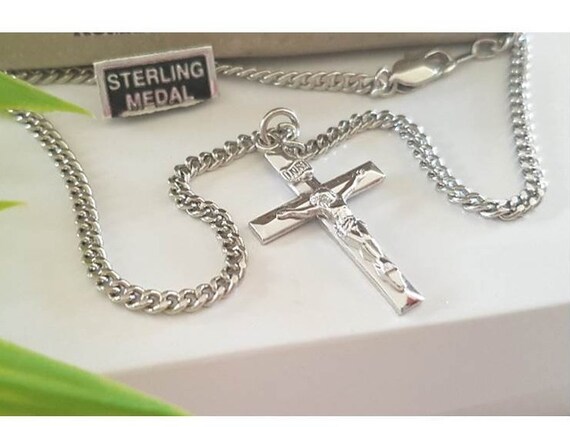 Sterling Silver Solid Crucifix Pendant/chapel Sterling | Etsy