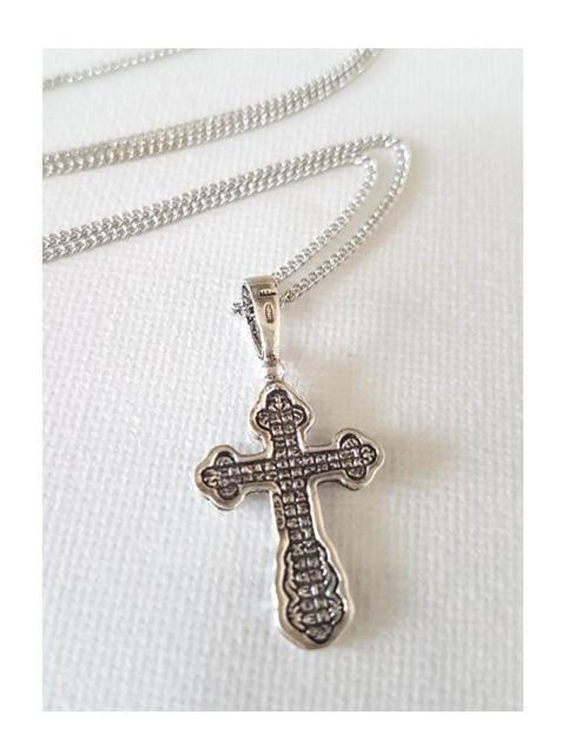 Sterling Greek Orthodox Cross Necklace/925 Sterling Silver | Etsy