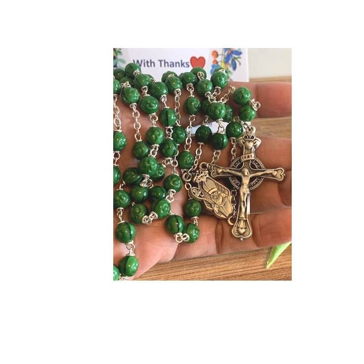 Celtic Rosary, St Patrick Rosary, Green Celtic Cross, Irish Claddagh ...