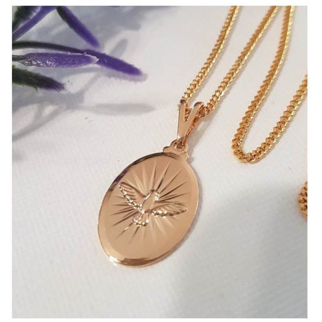 Gold Filled Holy Spirit Oval Pendant,18k Gold Filled Holy Spirit ...