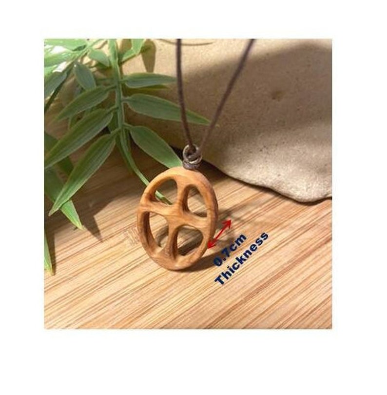 Olive Wood Cross Necklace for Men, Chunky Cross Wood Peace Sign, Adult ...