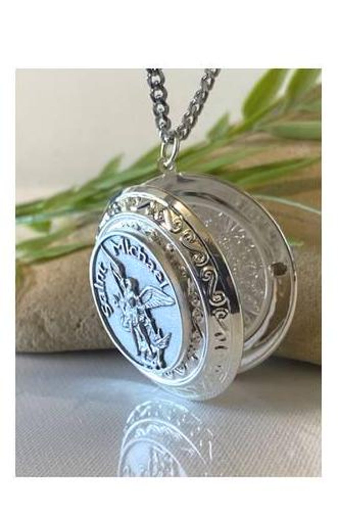 Large Saint Michael Locket for Men,extra Large St Michael Locket Medal ...