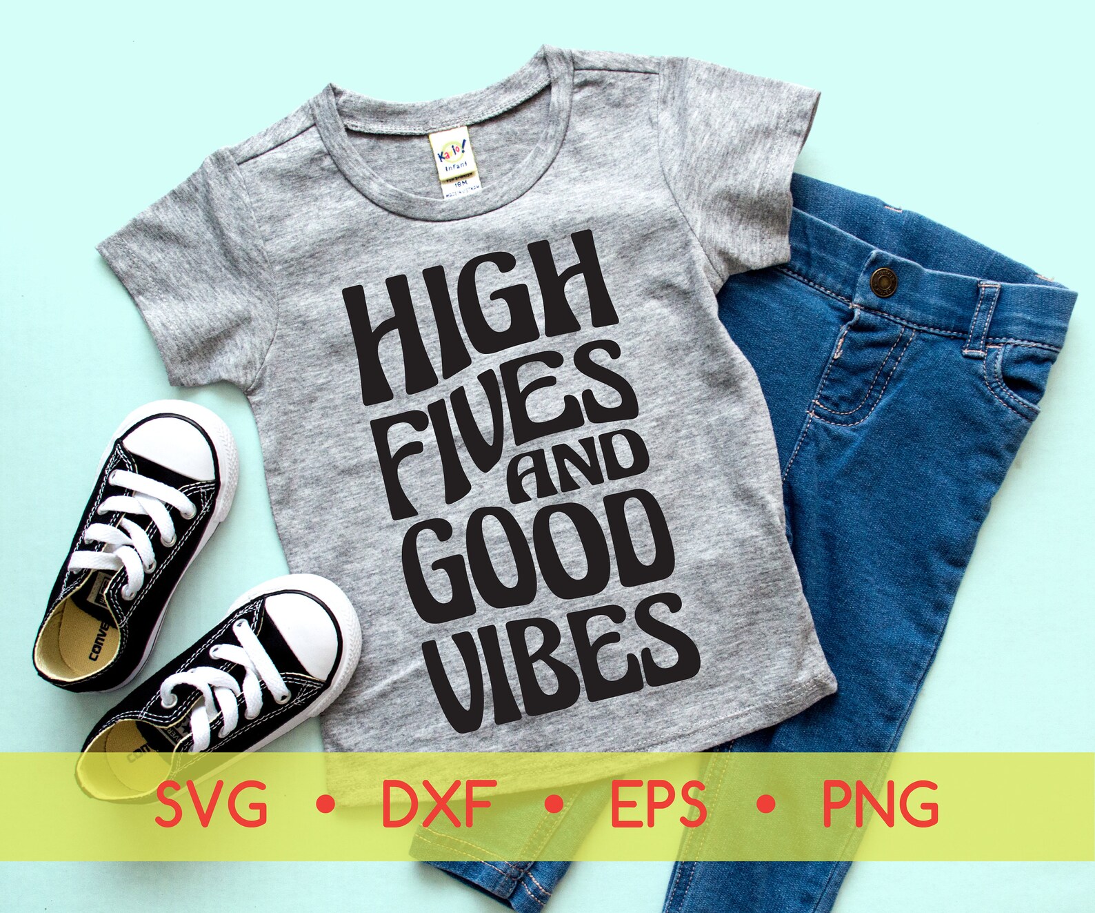 High Fives and Good Vibes SVG Design Retro Silhouette Cricut - Etsy