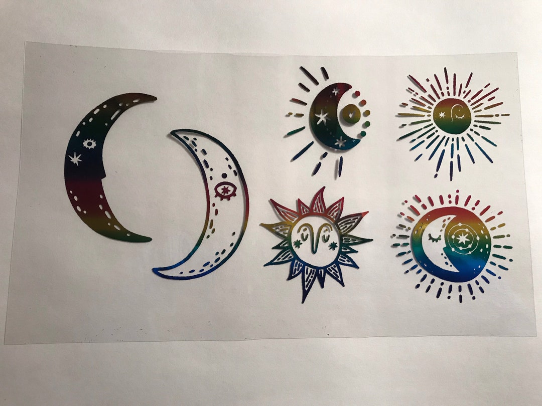 Resin Foil Sun and Moon Doodle Transparency Sheet - Etsy