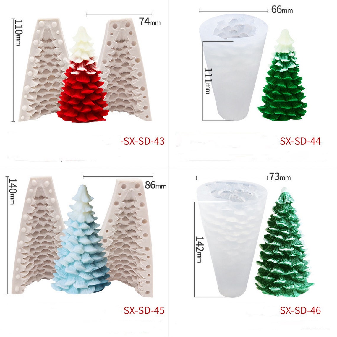 Christmas Tree Candle Resin Mold candle silicone molds | Etsy