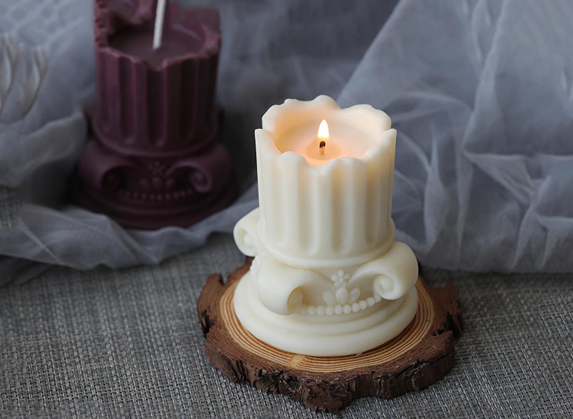 Roman Column Candle Resin Mold vintage candle silicone | Etsy