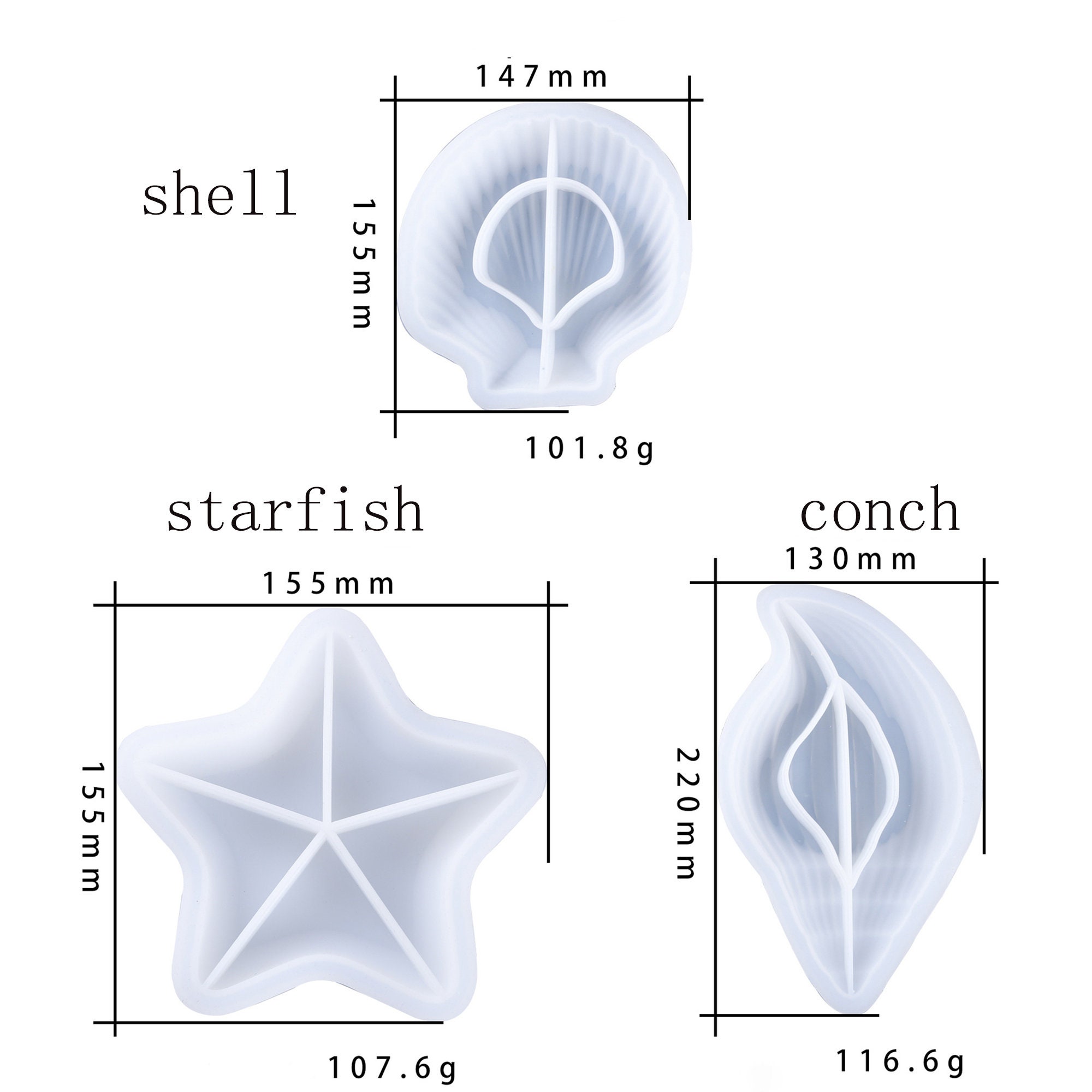 Shell Resin mold conch star fish dish silicone mold ring | Etsy