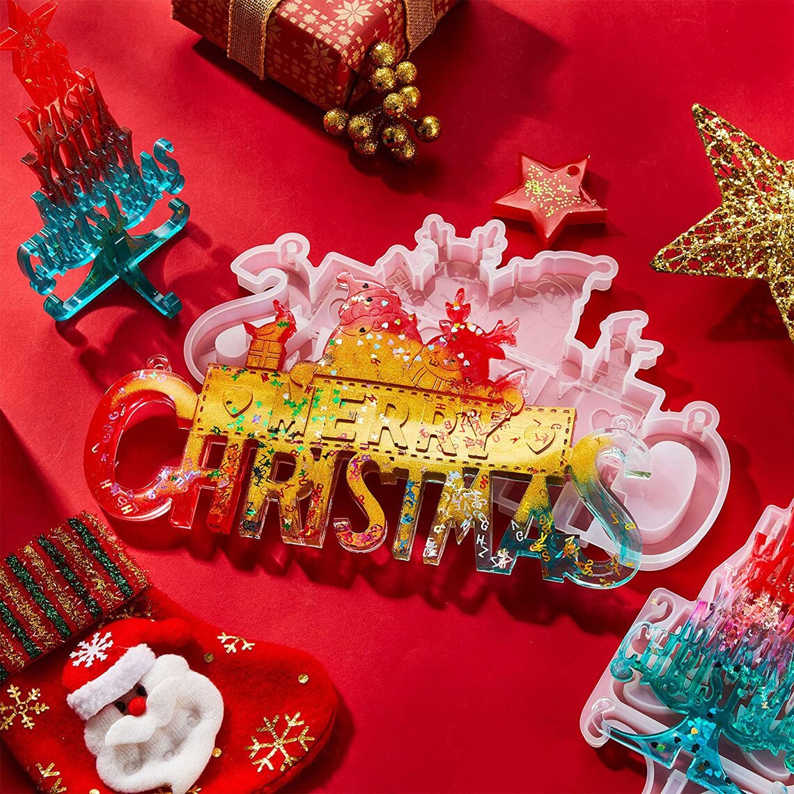 Merry Christmas Sign Ornament Resin Mold Craft Molds for | Etsy