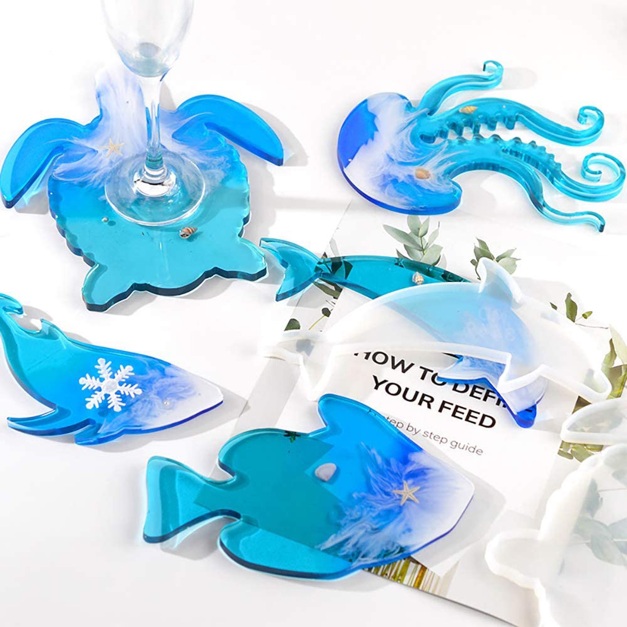 6pcs Ocean Geode Coaster Resin Mold Glasses Holder Silicone - Etsy
