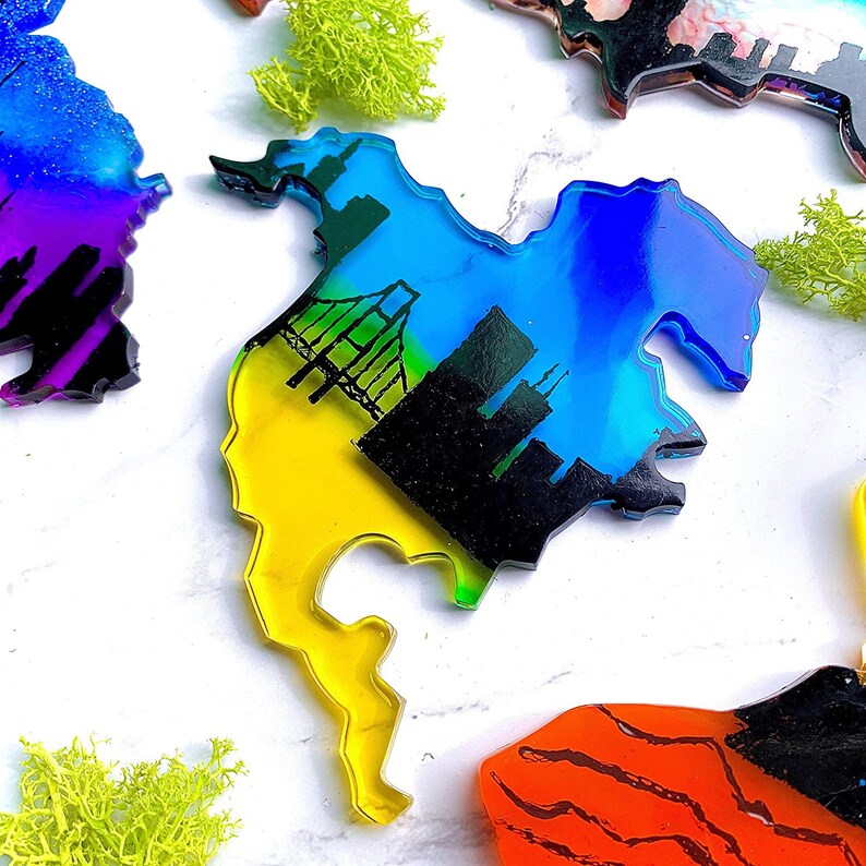 Continent Coaster Resin Mold Map Tray Silicone Mold World - Etsy