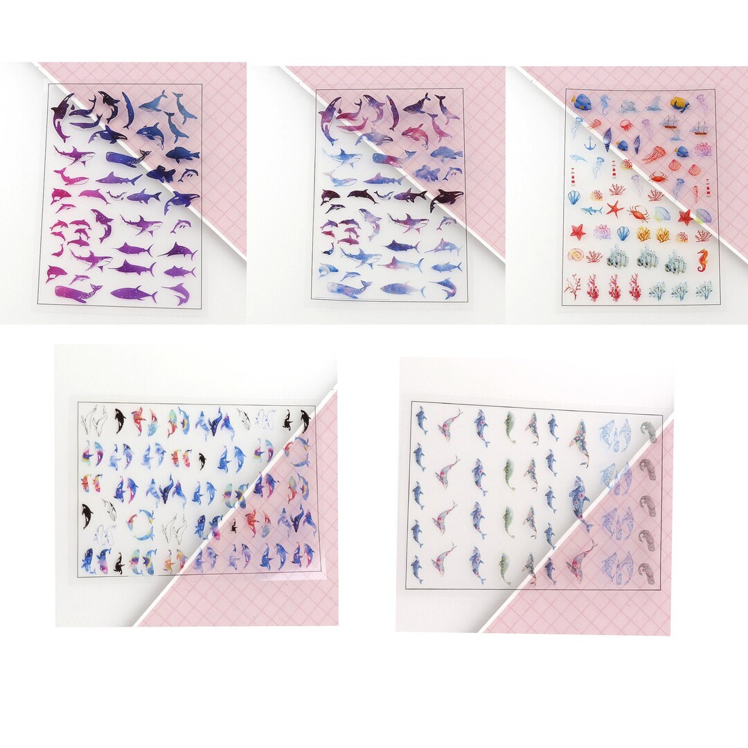 Ocean Fish Stickers for Resin Mold Colorful Whale Coral - Etsy