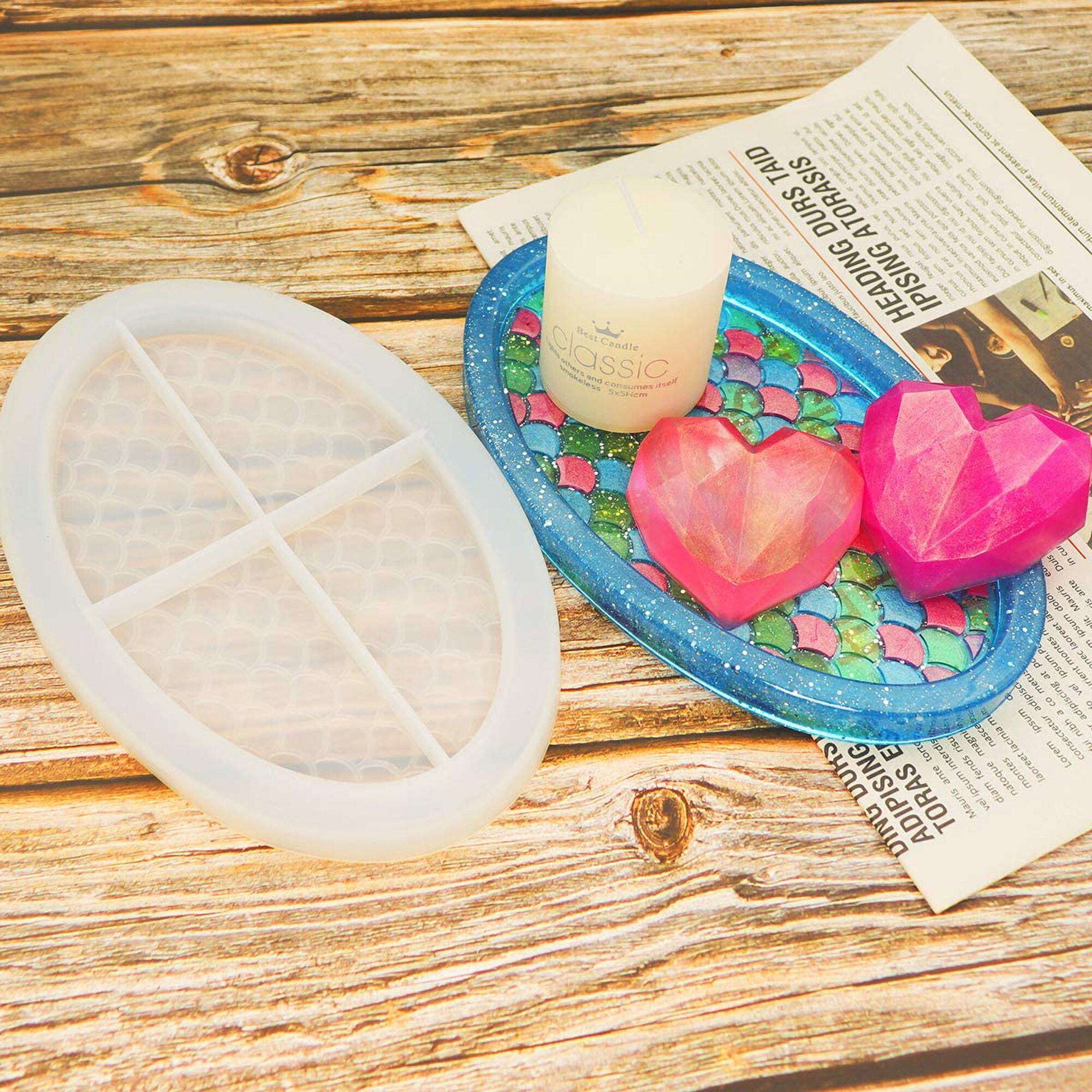 Oval Rolling Tray Resin Mold Ocean Style Fish Scale Jewelry | Etsy