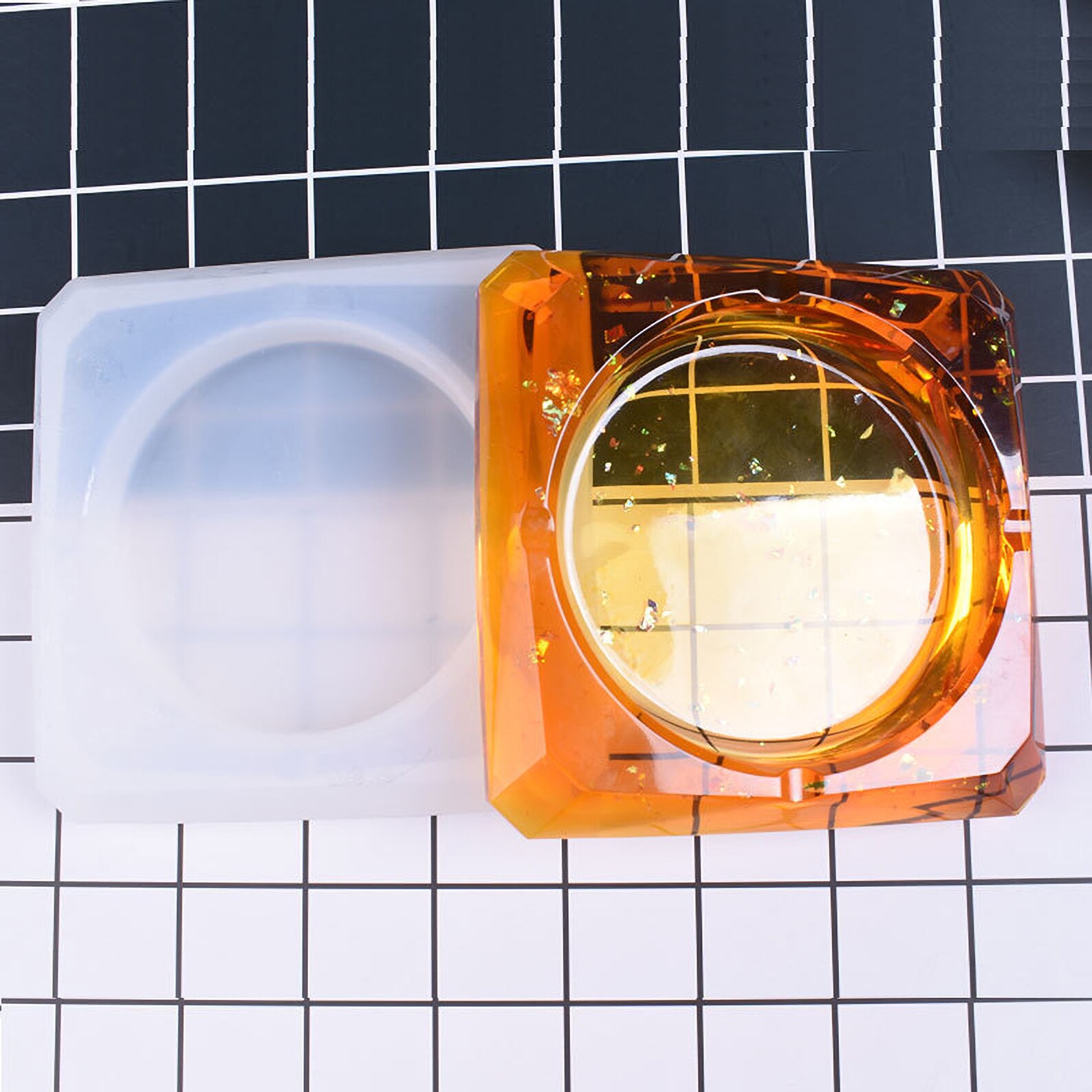 Large Ashtray Resin Mold Vintage Square Ashtray Molds - Etsy