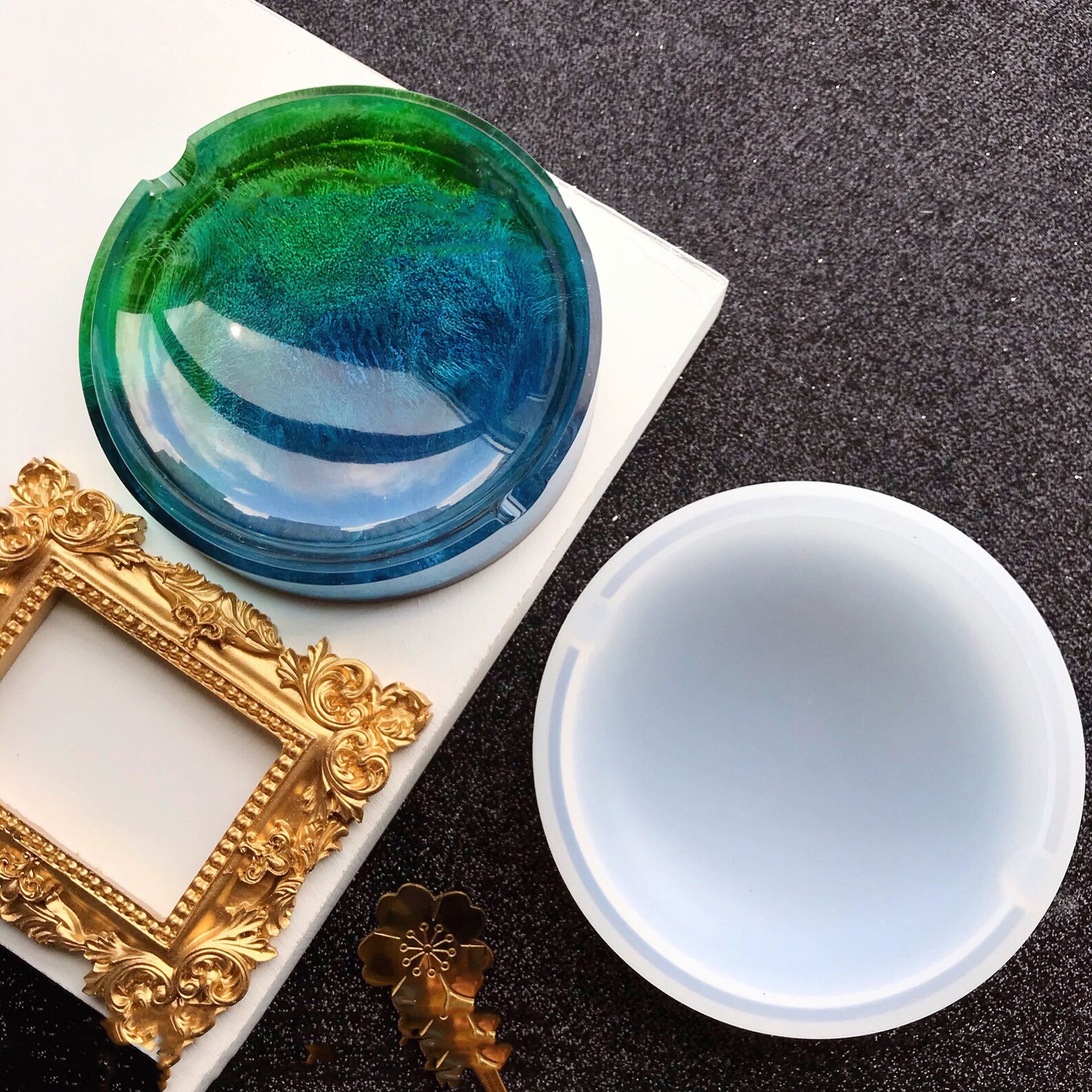 Square Ashtray Resin Molds Round Ashtray Mold for Silicone - Etsy