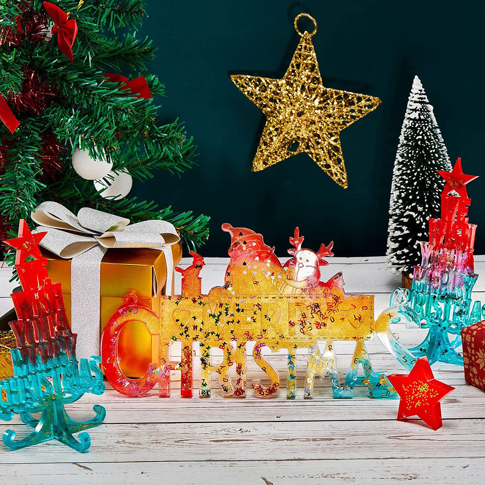 Merry Christmas Sign Ornament Resin Mold Craft Molds for | Etsy