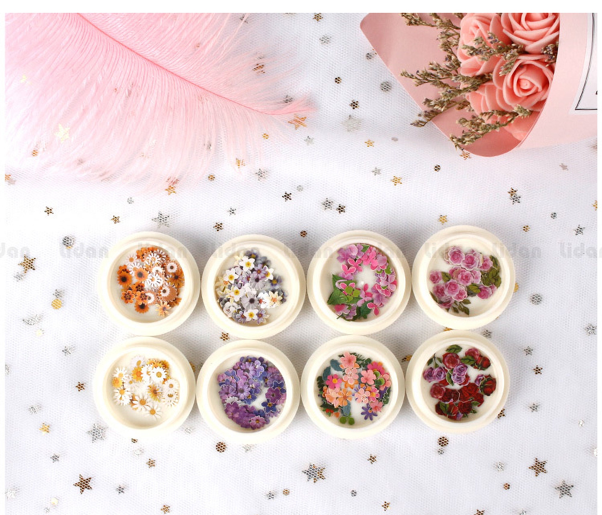 Wood pulp flowers craft filler for resin daisy Imitation | Etsy