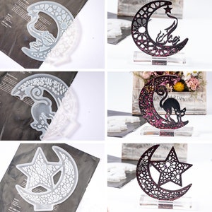 Moon Display Board Resin Mold Moon Cat Star Jewelry for - Etsy