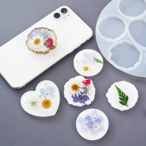Geode Circle Phone Grips Diy Irregular Silicone Mold Round Pop Sockets ...