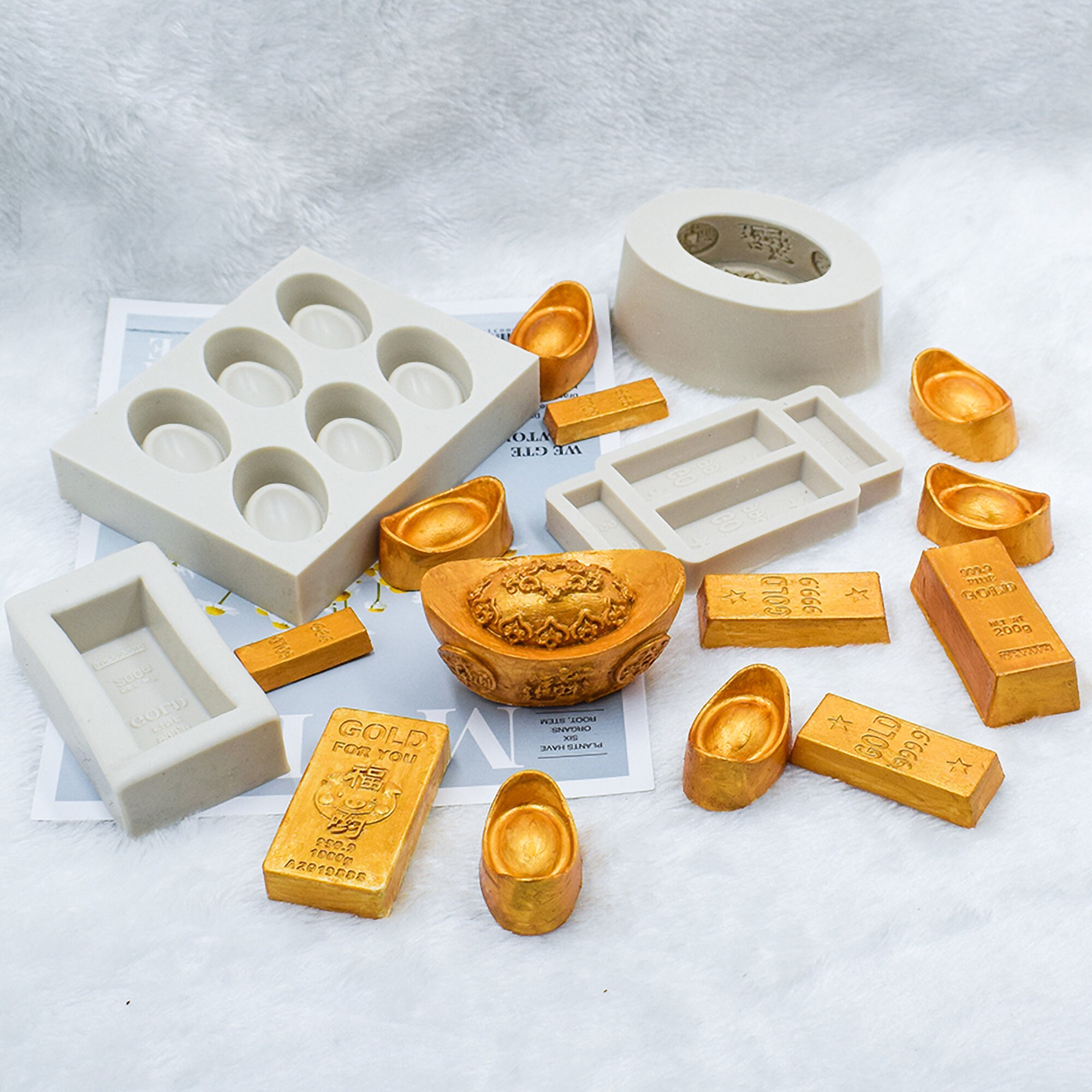 Gold Ingot Resin Mold gold bars silicone jewelry | Etsy