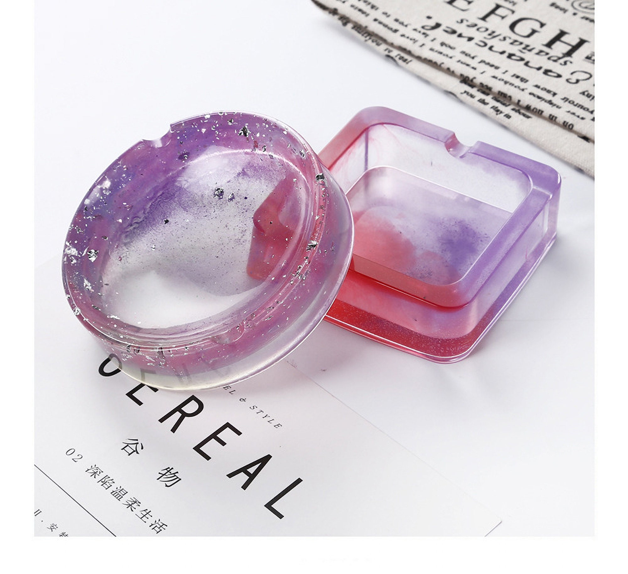 Square Ashtray Resin Molds Round Ashtray Mold For Silicone | Etsy