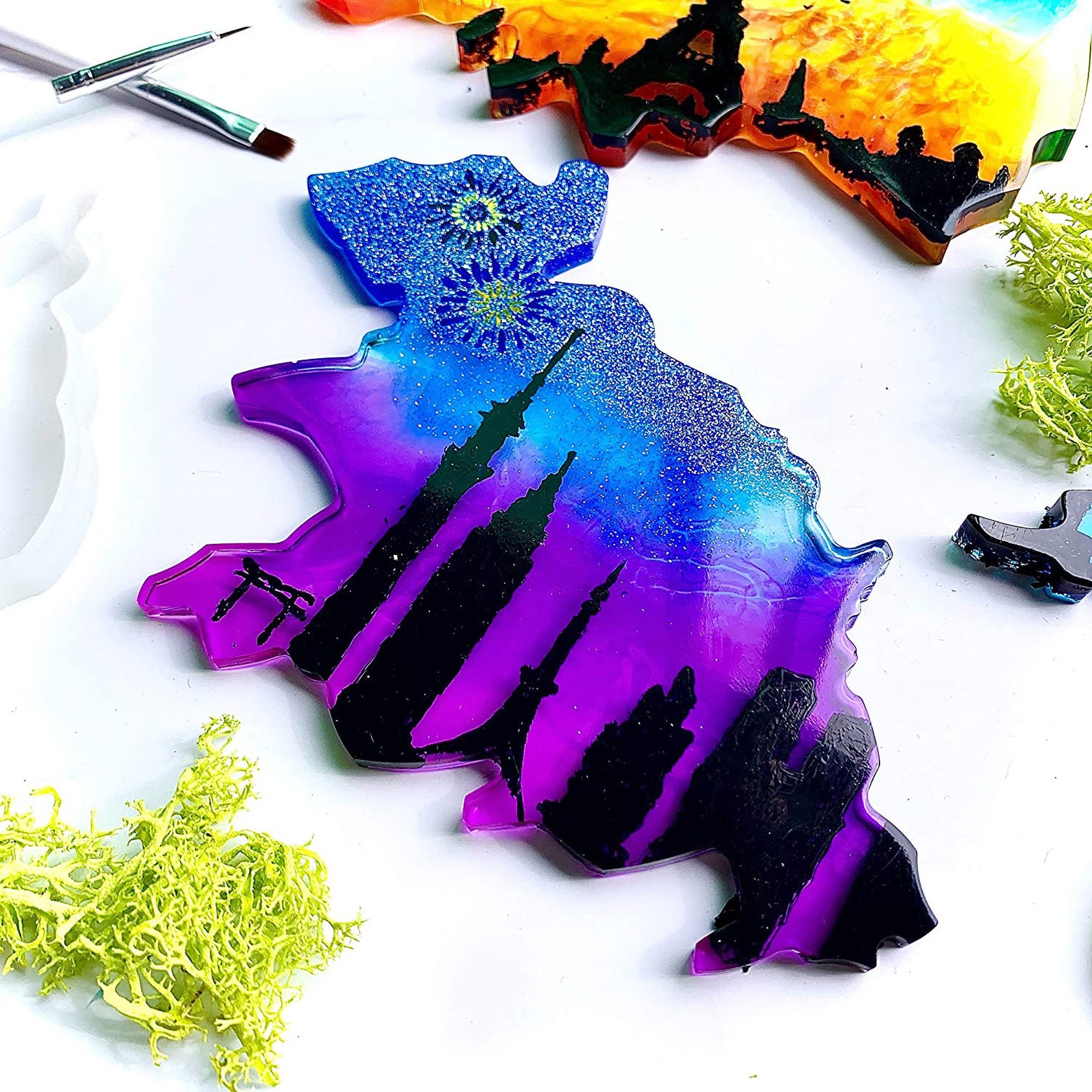 Continent Coaster Resin Mold Map Tray Silicone Mold World - Etsy