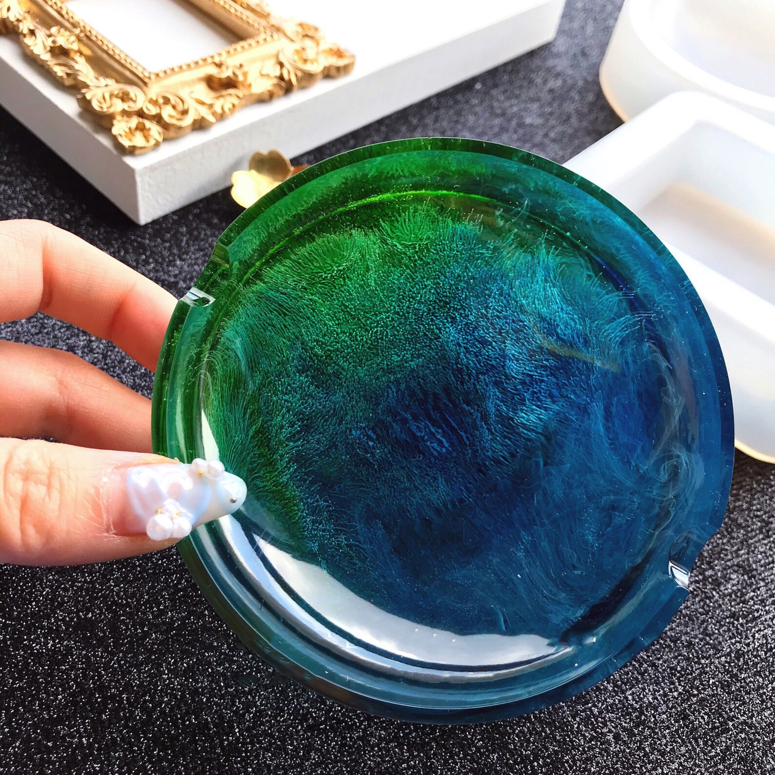 Square Ashtray Resin Molds Round Ashtray Mold for Silicone - Etsy