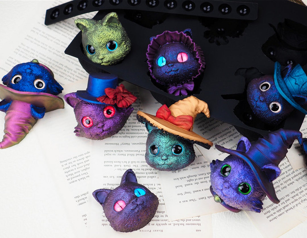 Witch Resin Molds Halloween Silicone Molds Lolita Demon Cat - Etsy