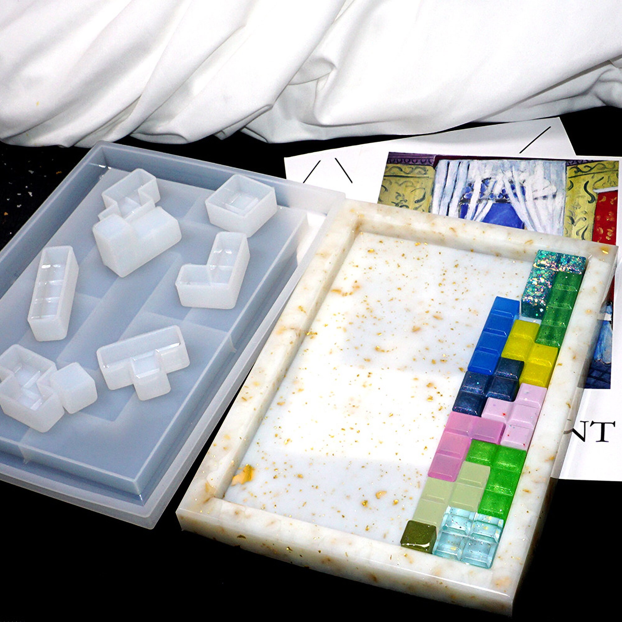Tetris Resin Mold Tetris Puzzle Silicone Mold Game Epoxy - Etsy UK