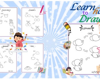 50 Learn to Draw Worksheets for Kids: Directed Drawing, How to Draw for ...