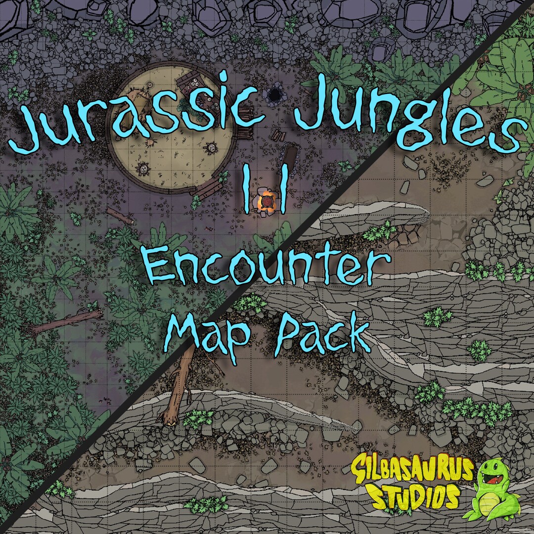 Jurassic Jungles II 32 Jungle Maps Dungeons and Dragons, Pathfinder, D ...