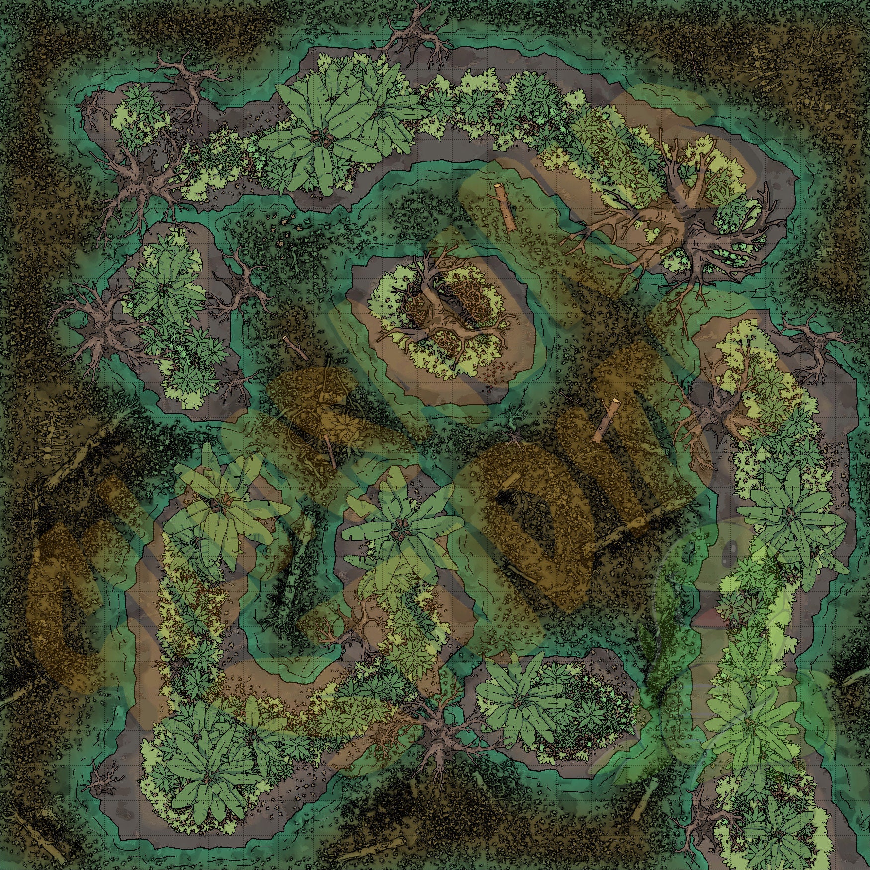 Jurassic Jungles Digital Battle Map Pack for Tabletop RPGs | Etsy