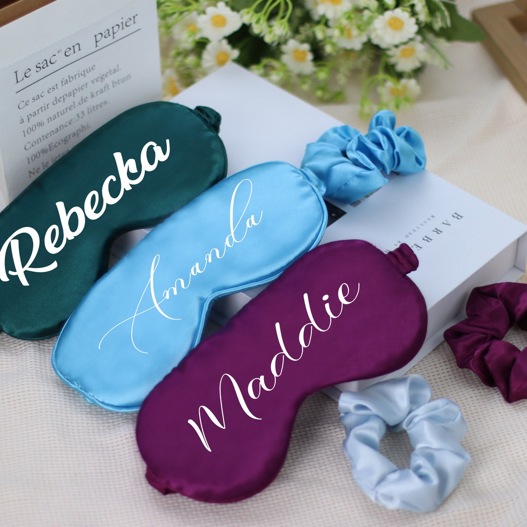 3 Pcs Personalised Satin Eye Mask Set, Bride Sleepover Gift, Bridesmaid ...