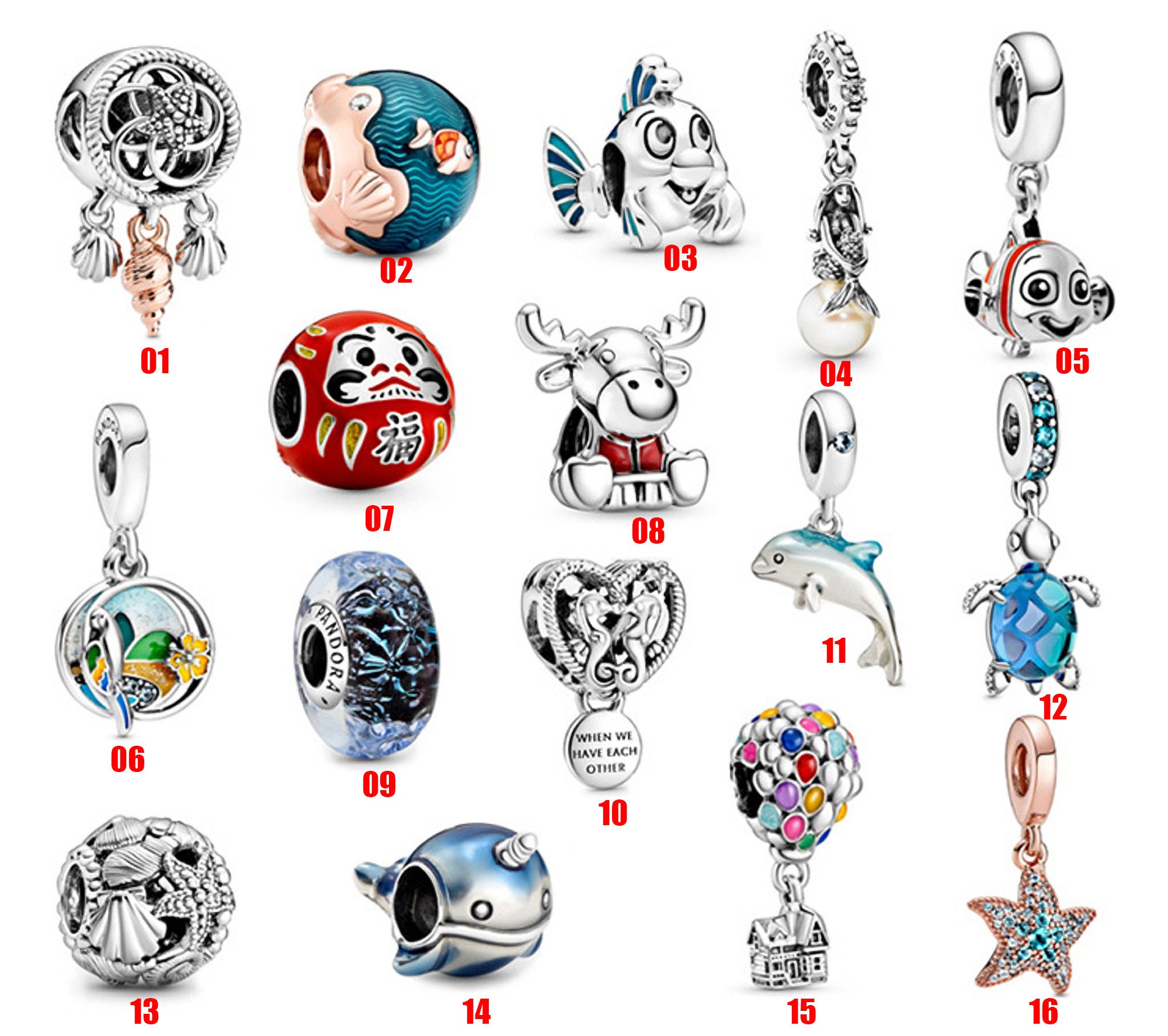 Pandora Charms Pandora Fish Charms Turtle Charms House - Etsy