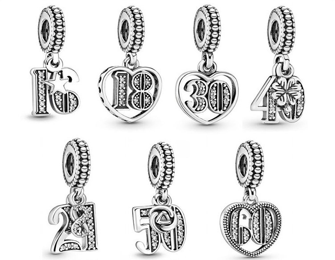 Pandora Charms Pandora 16th 18th 21st 30th 40th 50th 60th - Etsy