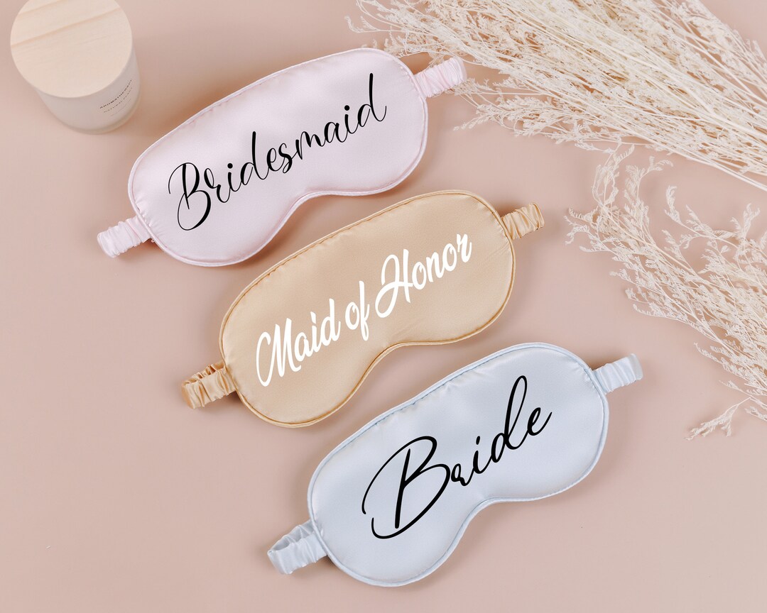 Personalised Satin Eye Mask,customized Wedding Sleeping Bride/sleepover ...