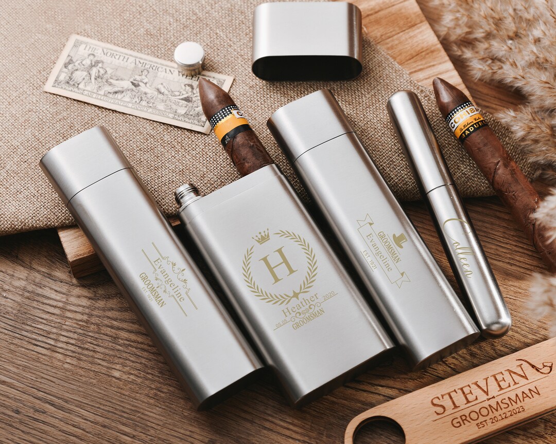 Customized Cigar Flask Three-in-one,sleek and Stylish Cigar Flask ...