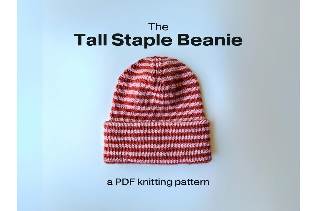 Tall Staple Beanie Knitting Pattern | Customizable Made-to-measure (PDF ...