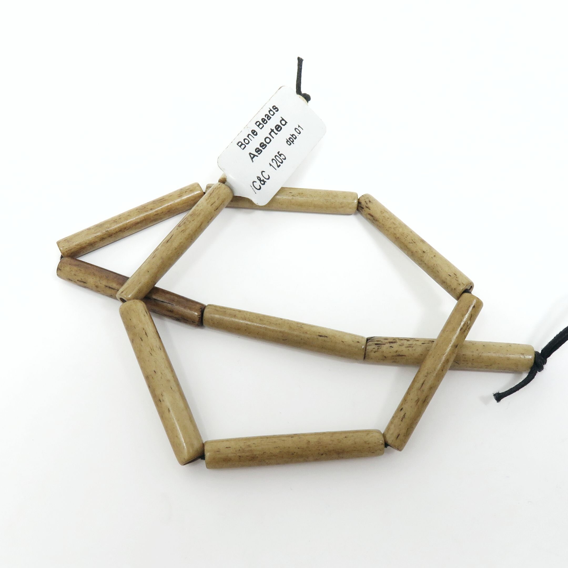 Tube Bone Beads - 1.4 Inches or 37mm X 6mm - 2mm Hole - 16" Strand ...