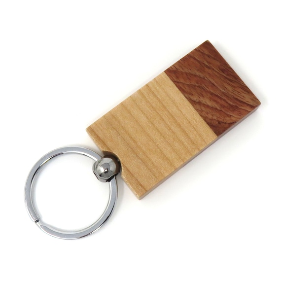 Set of 5 Blank Wood Key Chain Rectangle Maple & Rosewood | Etsy