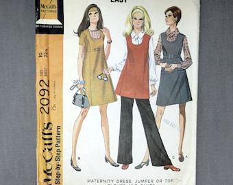 Mccall's 2092 Pattern for Misses' Maternity Dress - Etsy
