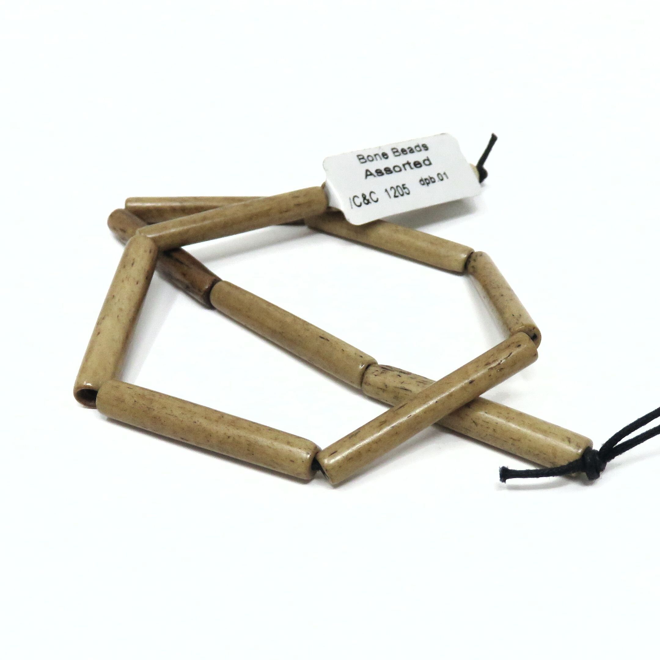 Tube Bone Beads - 1.4 Inches or 37mm X 6mm - 2mm Hole - 16" Strand ...