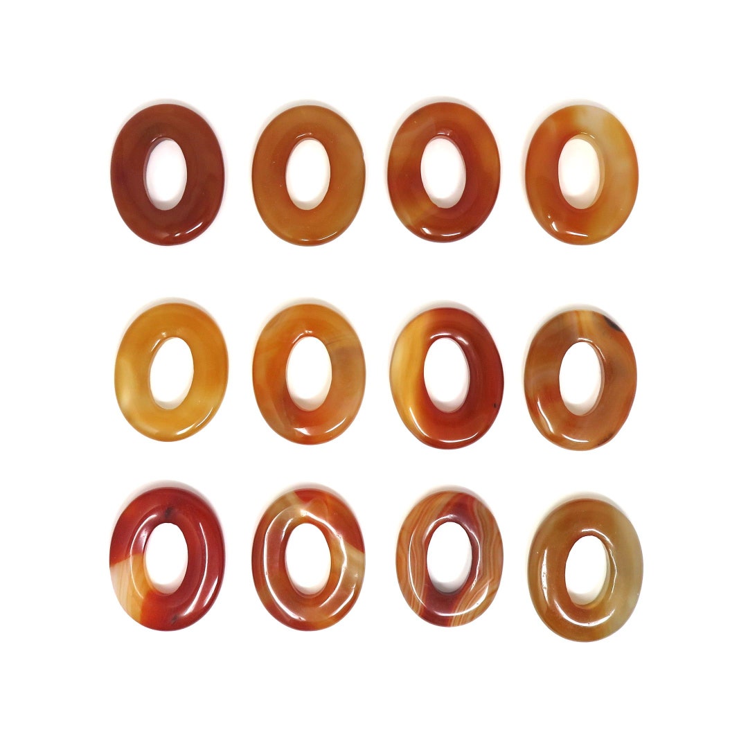 Oval Orange Agate Stone Donut - Some Natural Flaws - Choose Your Stone ...