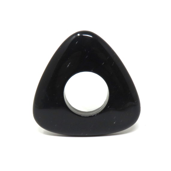 Black Stone Triangle Donut 40mm Hole Size 15mm Trillion - Etsy