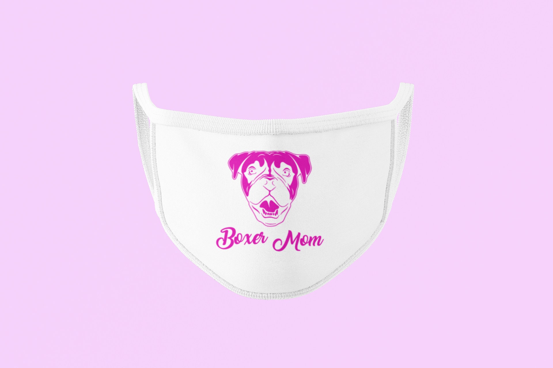 Boxer Mom Face Mask, Boxer Dad Boxer Owners, USA Made Washable ...